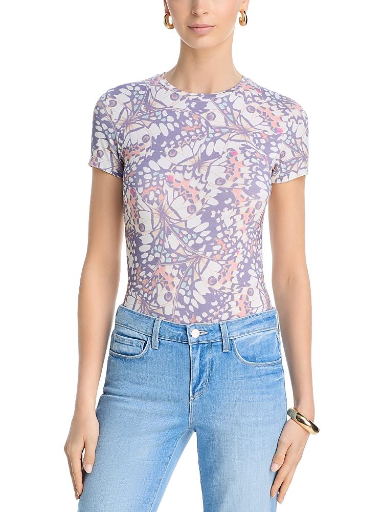 L'AGENCE L'Agence Ressi Crewneck Graphic Print Tee